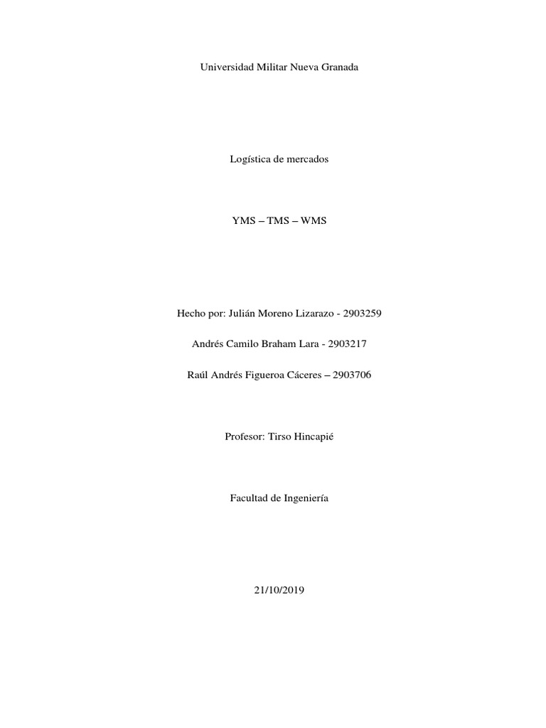 Sistemas YMS, TMS y WMS en Logística | PDF | Logística | Almacén