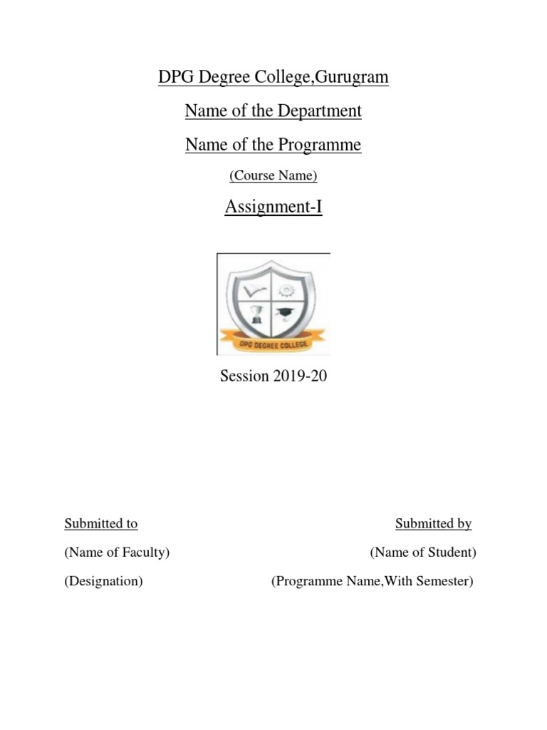 DPG Degree College, Gurugram Name of The Department Name of The ...