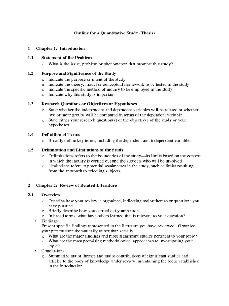 Outline For A Quantitative Study | PDF | Statistics | Research Design