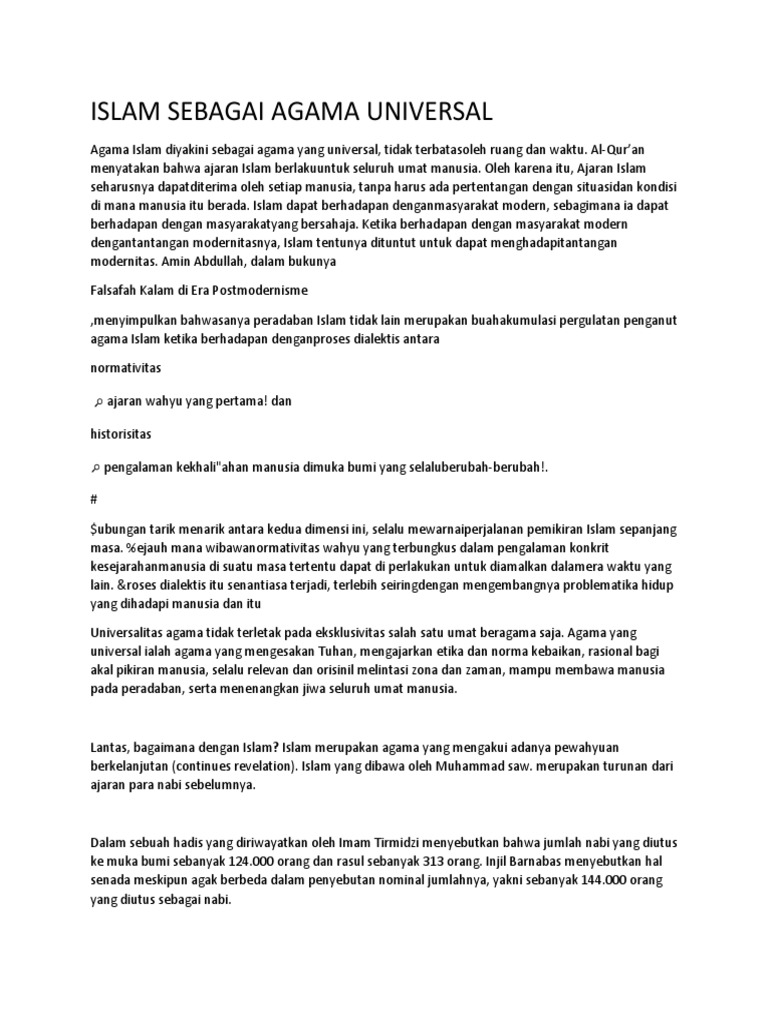 Islam Sebagai Agama Universal | PDF