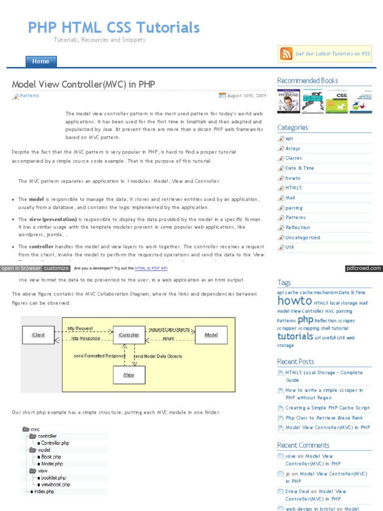 Learn PHP and HTML | PDF | Web Application | Model–View–Controller