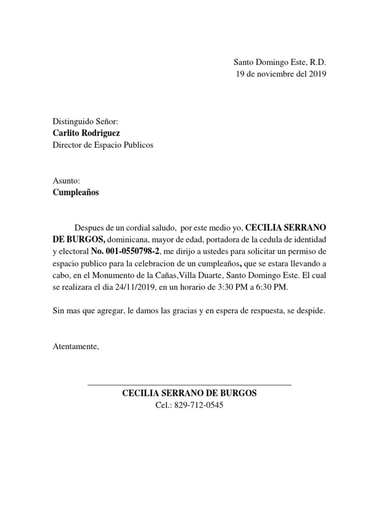 Carta Espacio Publico | PDF