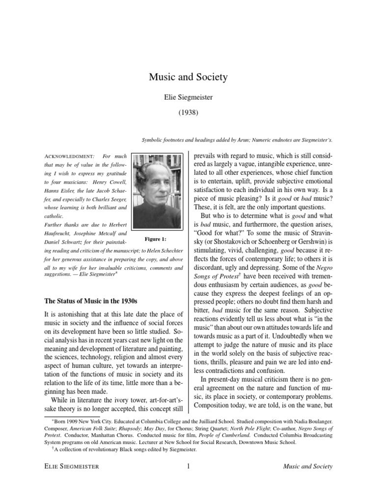 Music and Society | PDF | Composers | Society