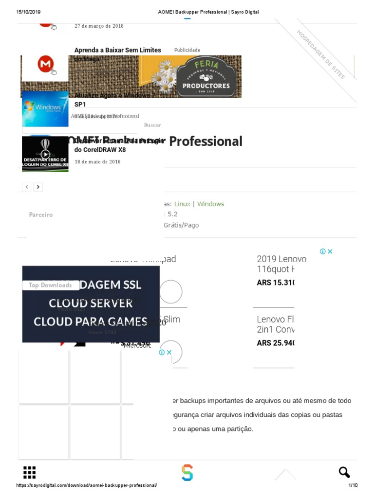 AOMEI Backupper Professional - Sayro Digital | PDF | Windows 7 | Microsoft Windows
