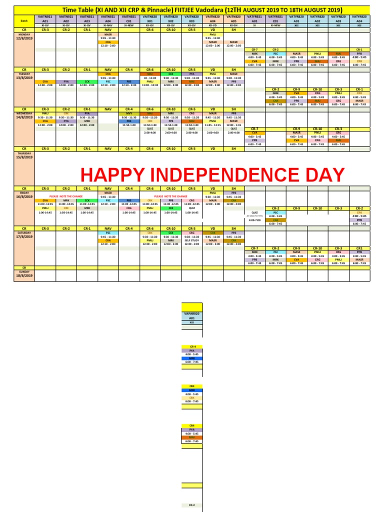 Iit Segment Time Table 12.08-2 | PDF