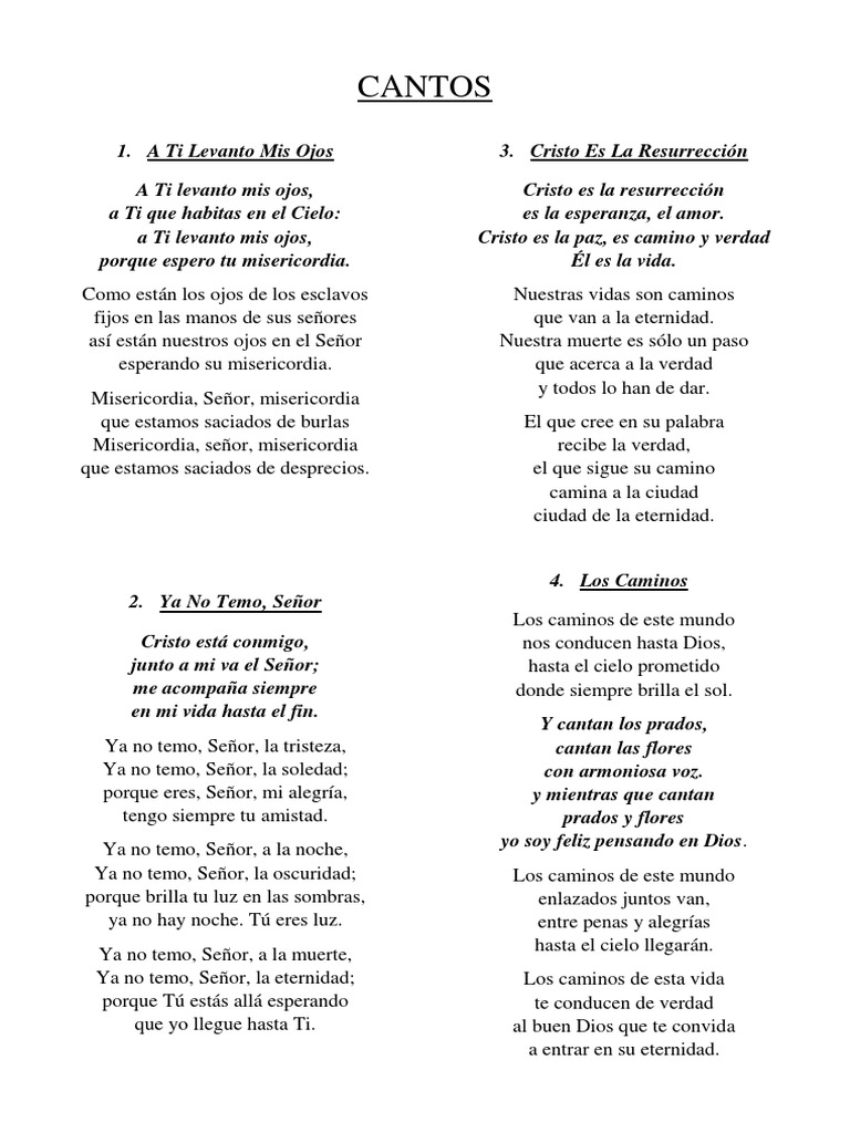 Cantos Católicos Para Difuntos Pdf Escatología Cristo Título