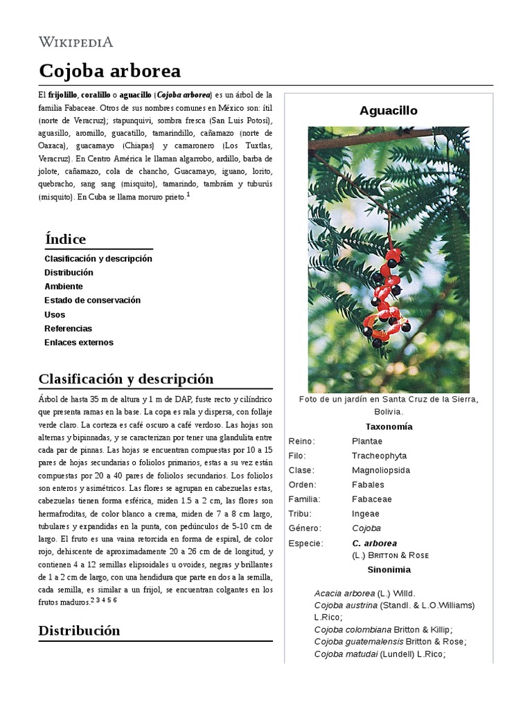 Cojoba Arborea | PDF | Plantas | Arboles