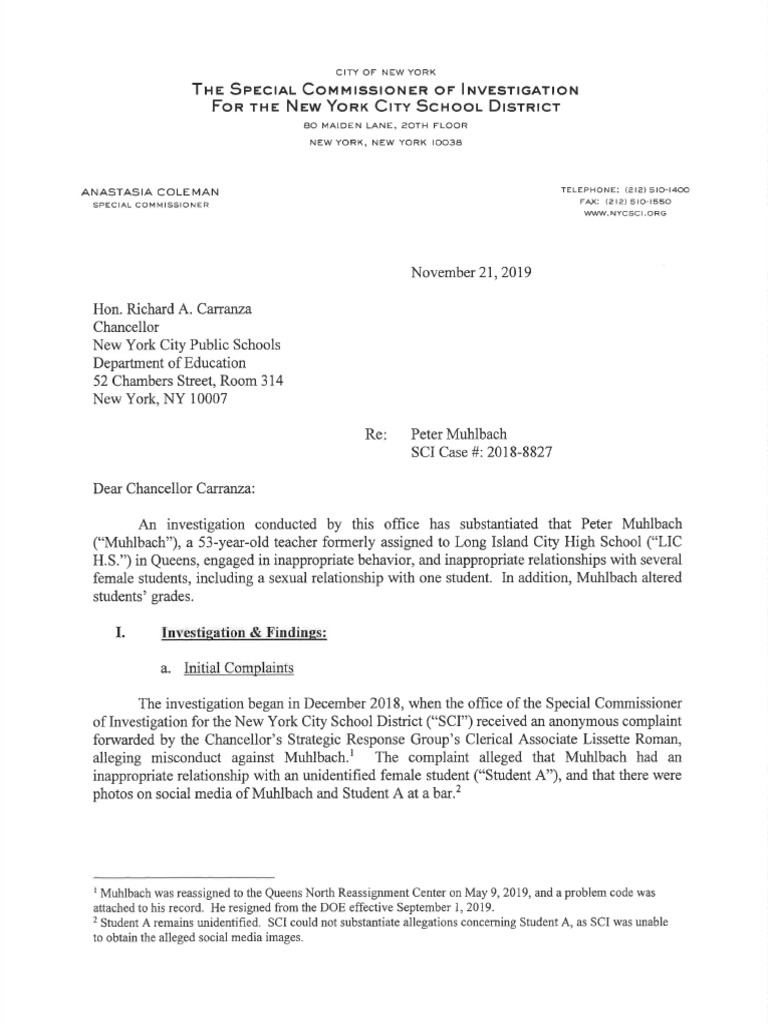 Muhlbach Report | PDF