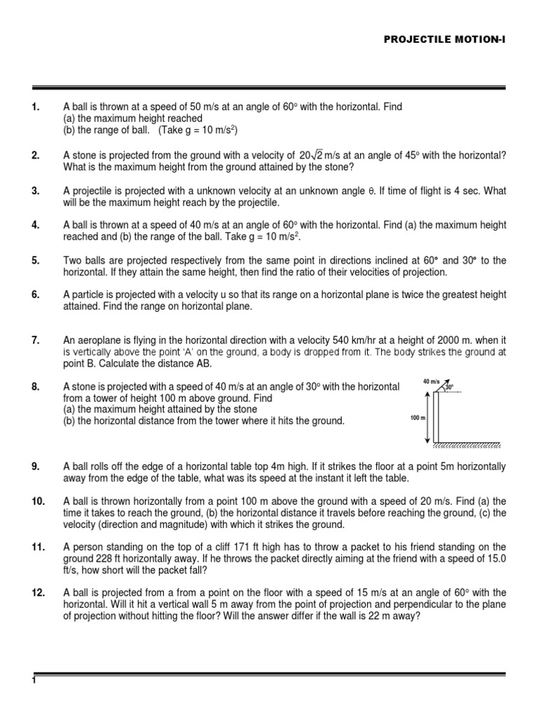 Projectile | PDF | Projectiles | Speed