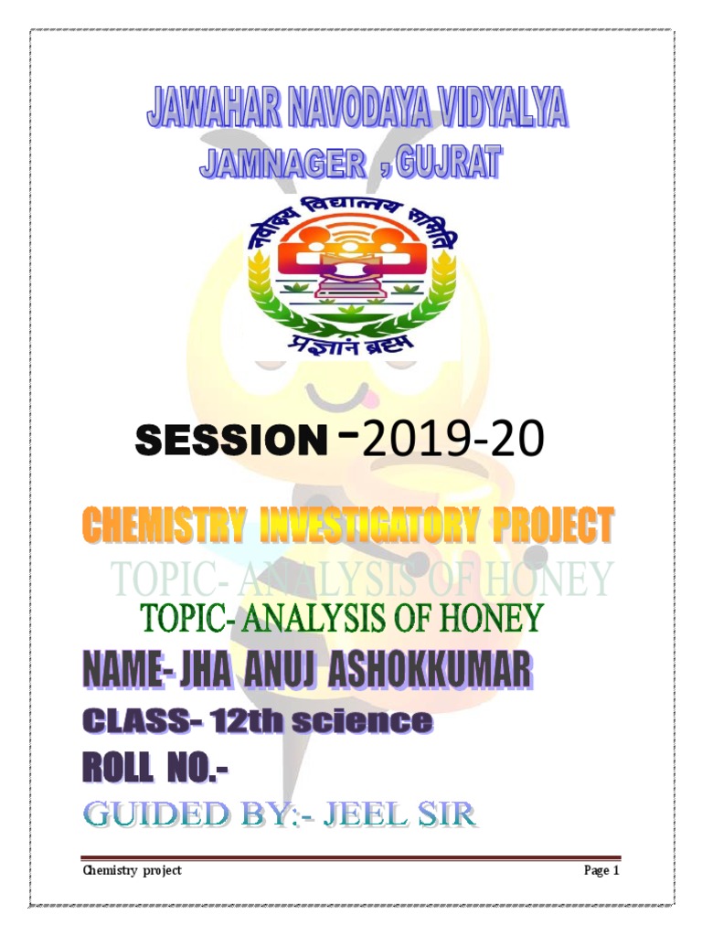 Class 12 Chemistry Investigatory Project | PDF | Honey | Magnesium
