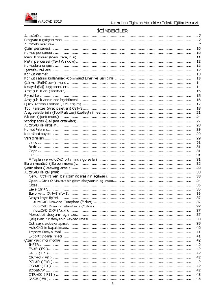 AutoCAD 2013-2 Boyut Kitap PDF | PDF