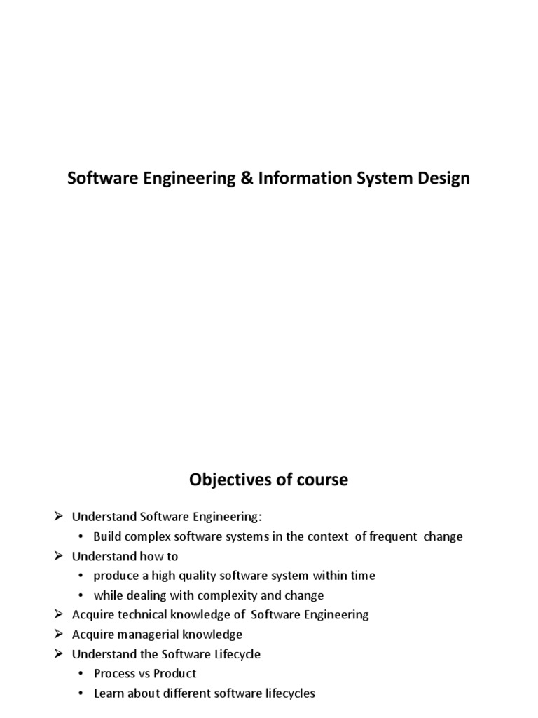Software Engineering & Information System Design | PDF | Software ...