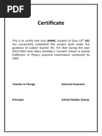 Certificate and Acknowledgement Class 12th Project | PDF