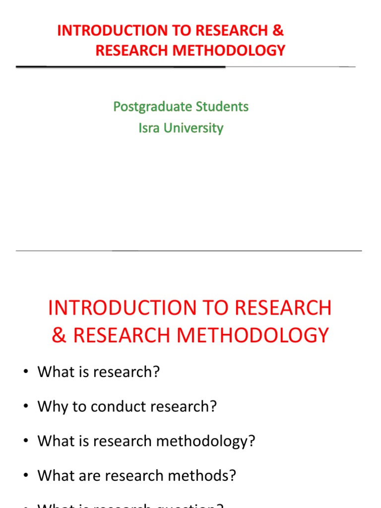 Lecture 1-Introduction To Research & Research Methodology - PPTX ...