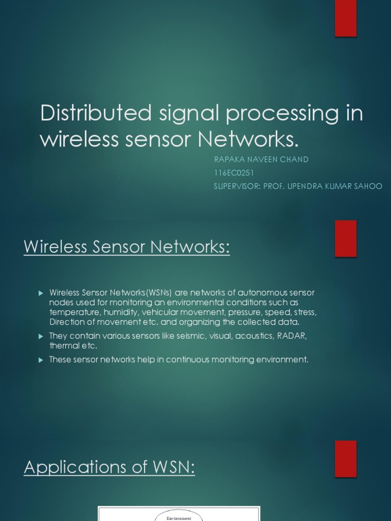 Distributed Signal Processing in Wireless Sensor Networks | PDF | Wireless Sensor Network ...
