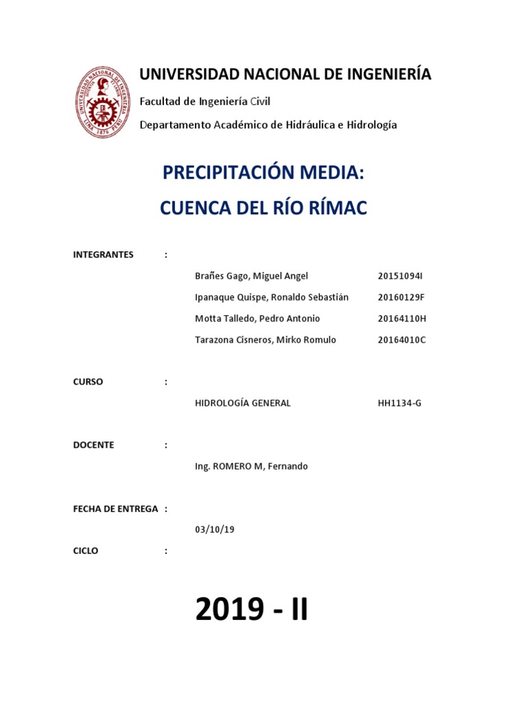 Cuenca Río Rimac | Descargar gratis PDF | Cuenca de drenaje | Hidrología