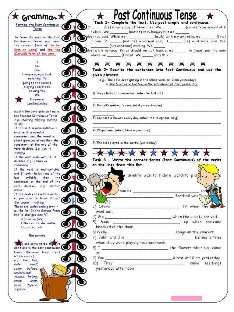 Past Continuous Tense | PDF | Syllable | Verb