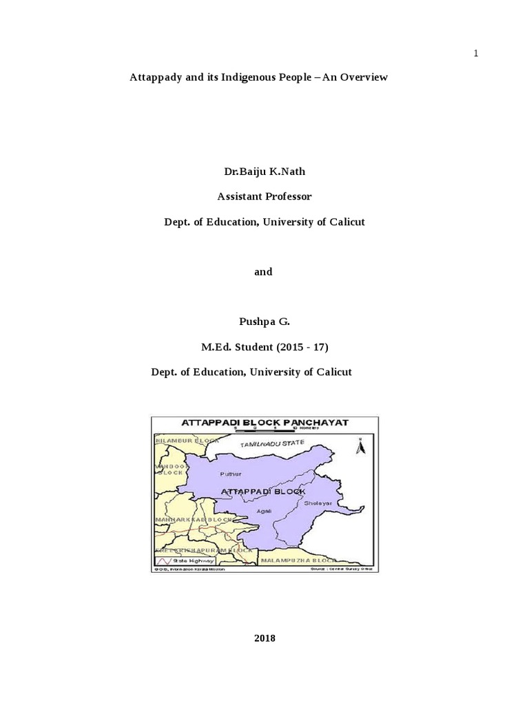 Attappady and Its Indigenous People An O PDF | PDF | Funeral | Literacy