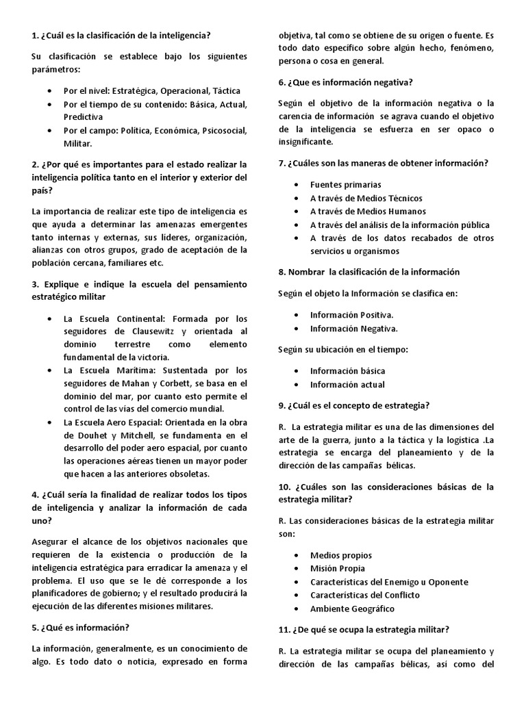 Banco de Preguntas-1 | PDF | Estrategia militar | Ciencia militar