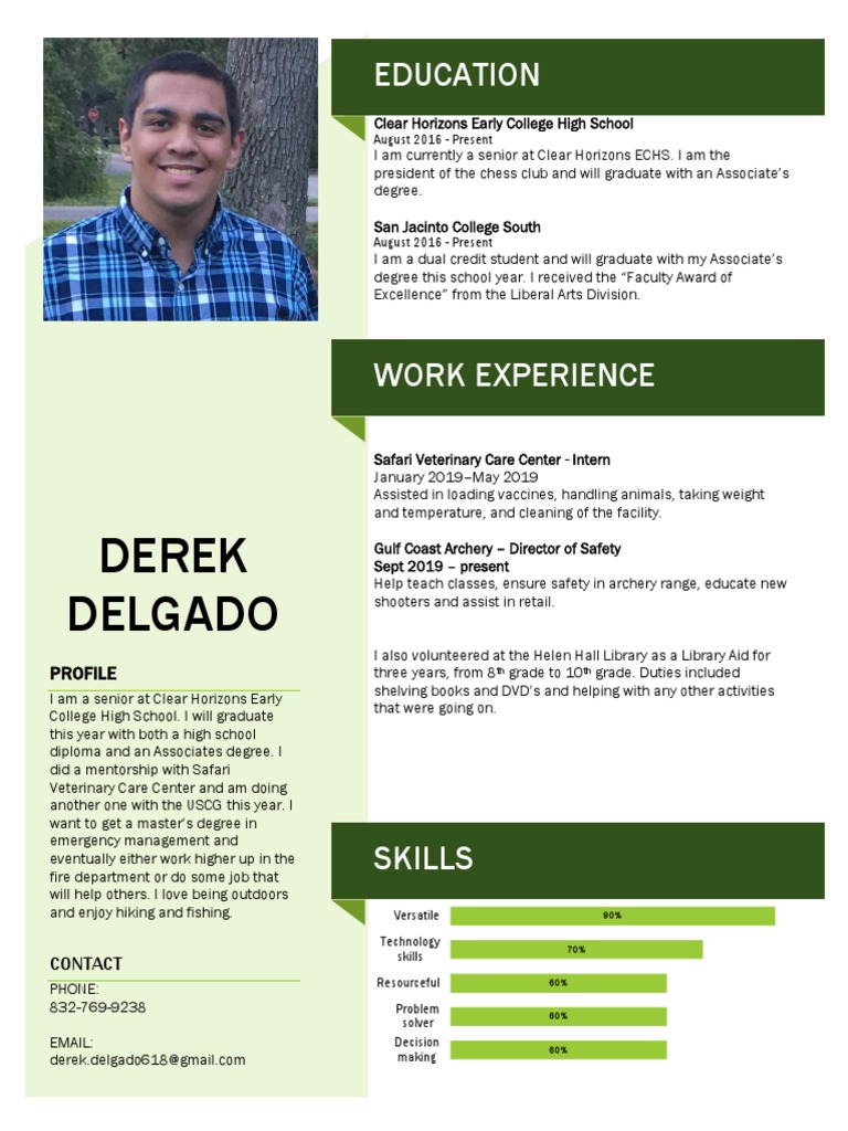 Derek Resume | PDF | Learning | Educational Stages