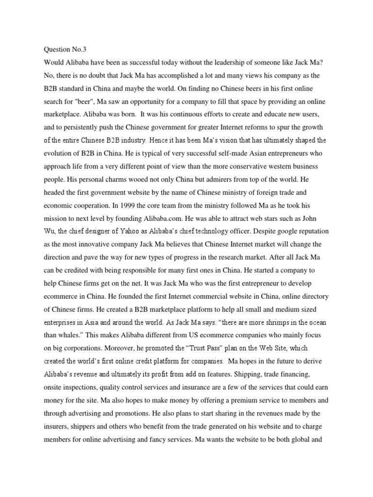 Alibaba Case Study Question 3 | PDF | Alibaba Group | Economies