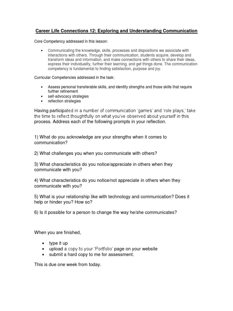 Communications Reflection | PDF