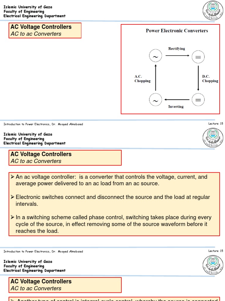 AC Voltage Controllers: AC To Ac Converters | PDF | Power Electronics ...