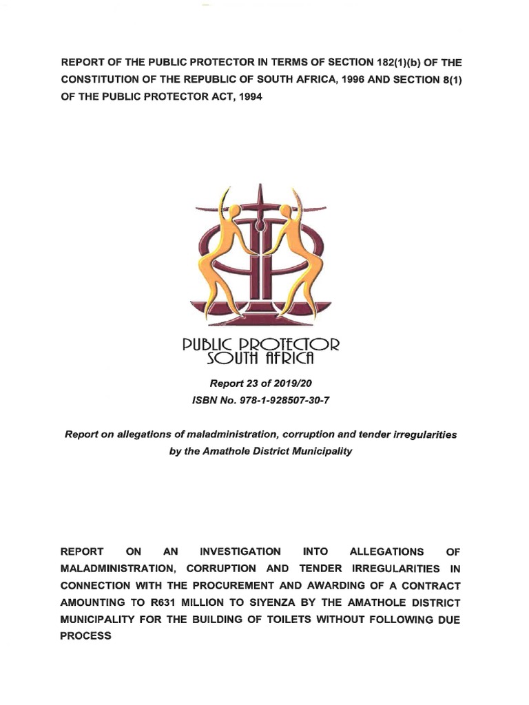 Public Protectors Report MISA Siyenza Tender | PDF