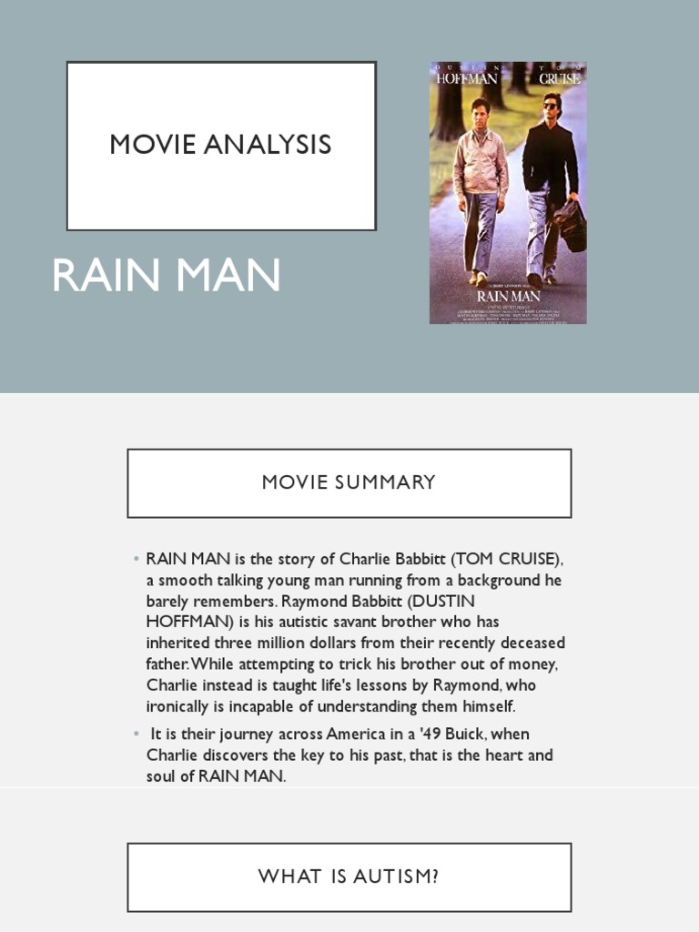 RAIN MAN Movie Analysis | Download Free PDF | Autism | Autism Spectrum