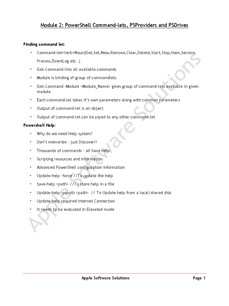 Navigating PowerShell Commandlets, Providers, and Drives | PDF | Parameter (Computer Programming ...