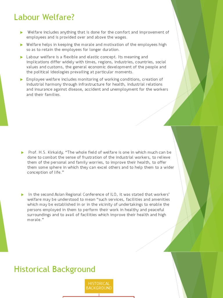 Role of Government Towards Labour Welfare | PDF | Welfare | Employment