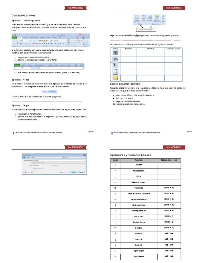 1ra Separata Excel | PDF | Hoja de cálculo | Microsoft Excel