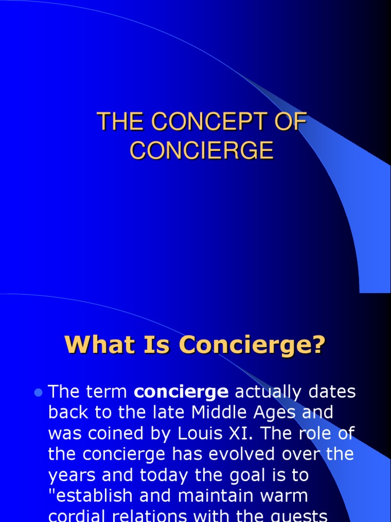 The Concept of Concierge | PDF | Psychological Concepts | Behavioural ...