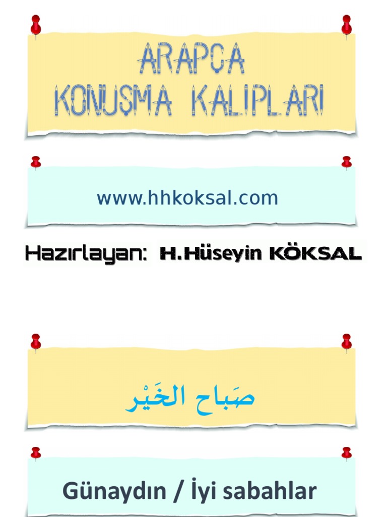 Arapça Günlük Konuşma Kalıpları | PDF