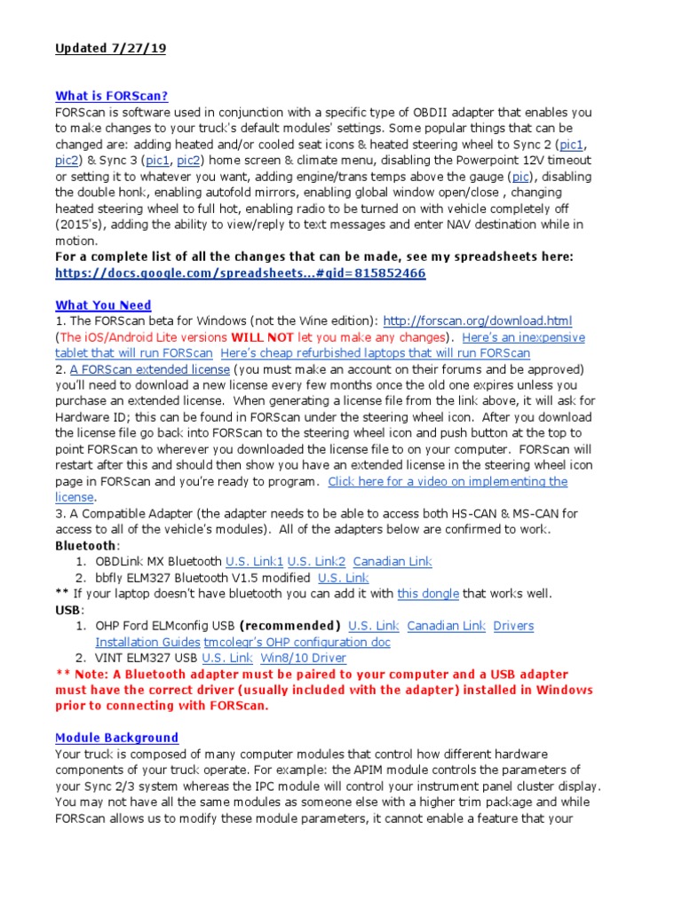 FORScan Tutorial PDF Bluetooth Icon (Computing)
