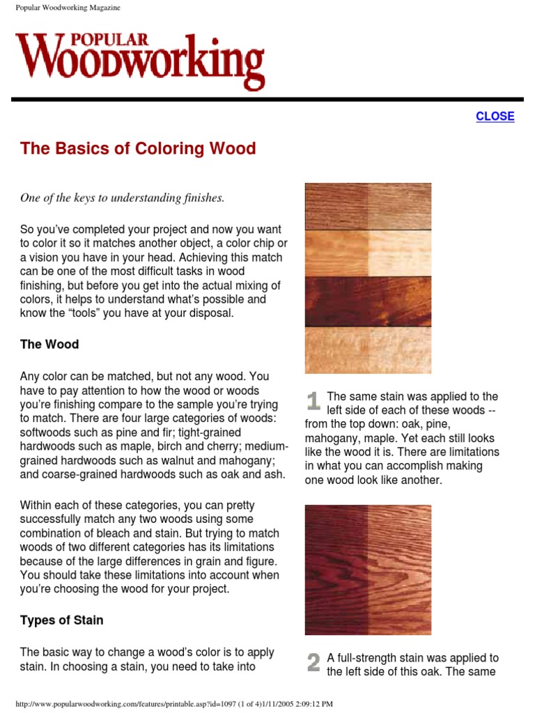 Basics of Coloring Wood, The | PDF | Wood | Art Media