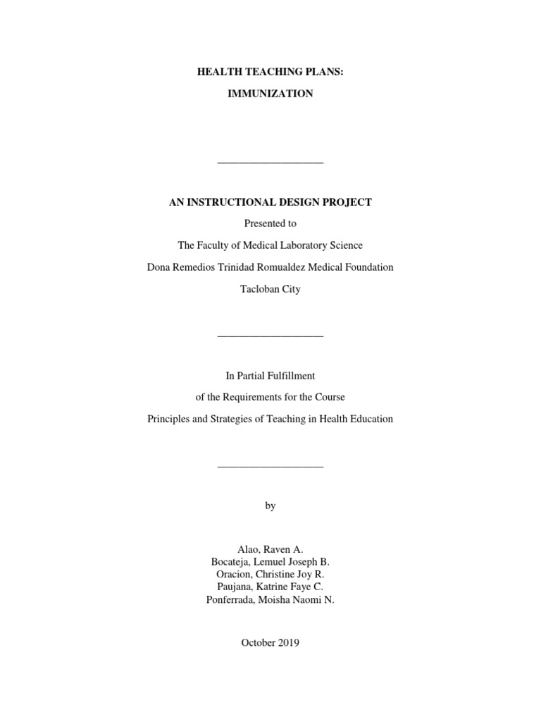 Teachin Plan - Cover Page | PDF