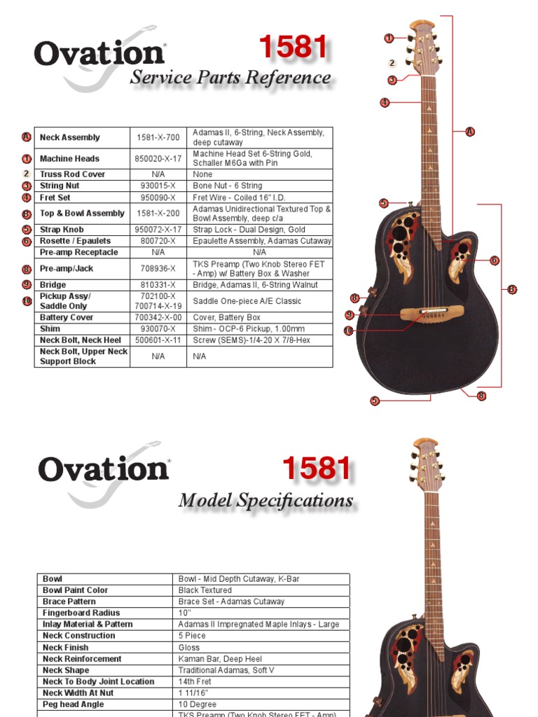 Ovation Guitar Parts Catalog Overview | PDF | Guitars | Celtic Musical ...