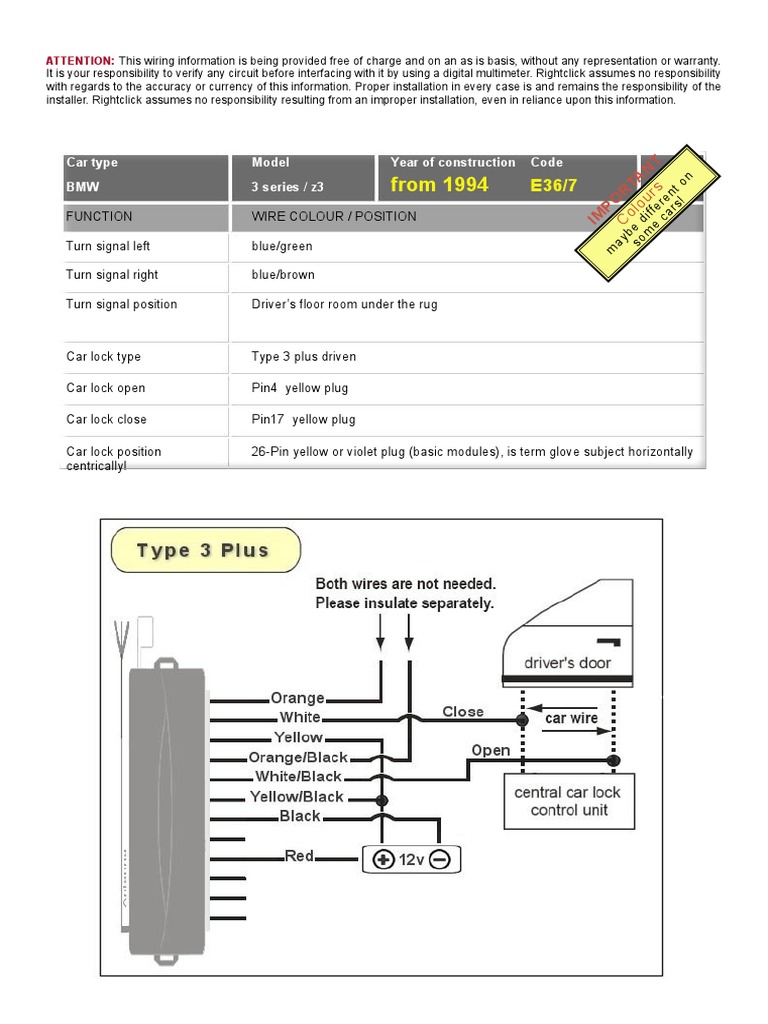 BMW Central Locking PDF | PDF | Electrical Connector | Electrical Wiring