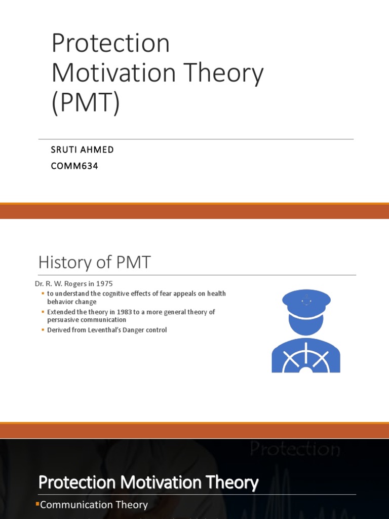Protection Motivation Theory (PMT) : Sruti Ahmed COMM634 | PDF ...