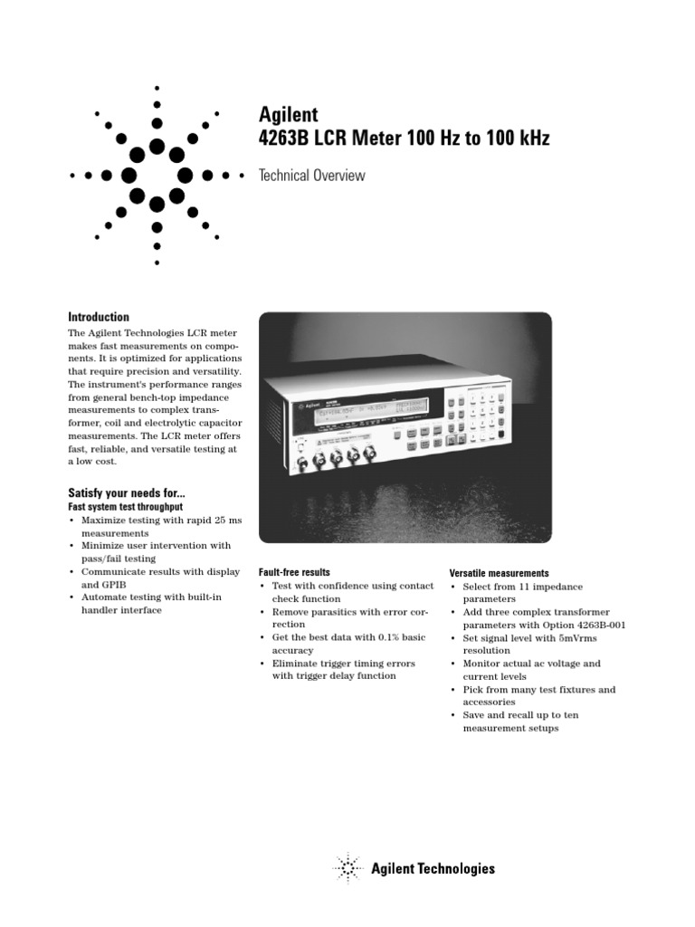 4263B - Technical Overview PDF | PDF | Capacitor | Electrical Impedance