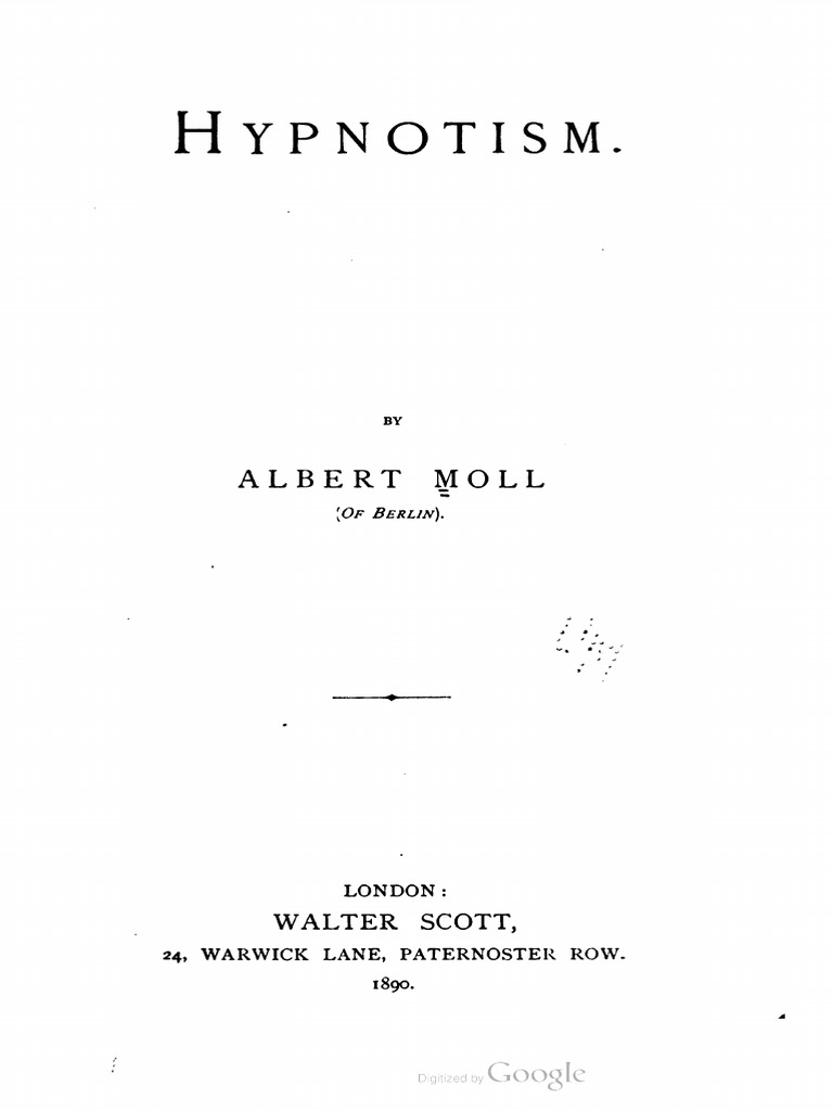 Albert Moll. Hipnotismo 1990 | PDF | Hypnosis | Psychology