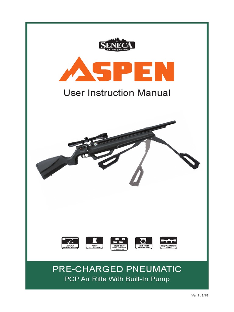 Seneca Aspen PCP Air Rifle Manual | PDF | Trigger (Firearms) | Gun Barrel
