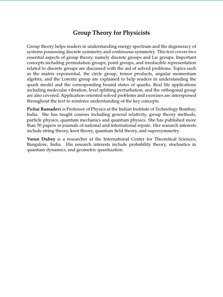 Group Theory For Physicists With PDF | PDF | Group (Mathematics ...
