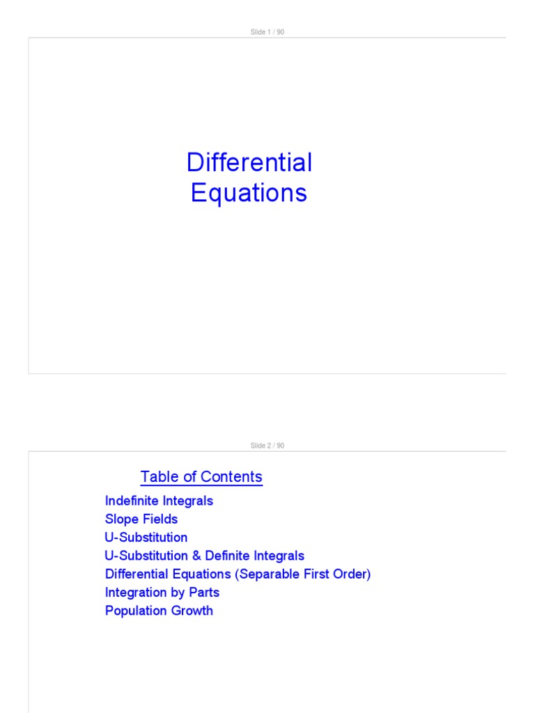 Calculus: Differential Equations | PDF | Teaching Mathematics ...