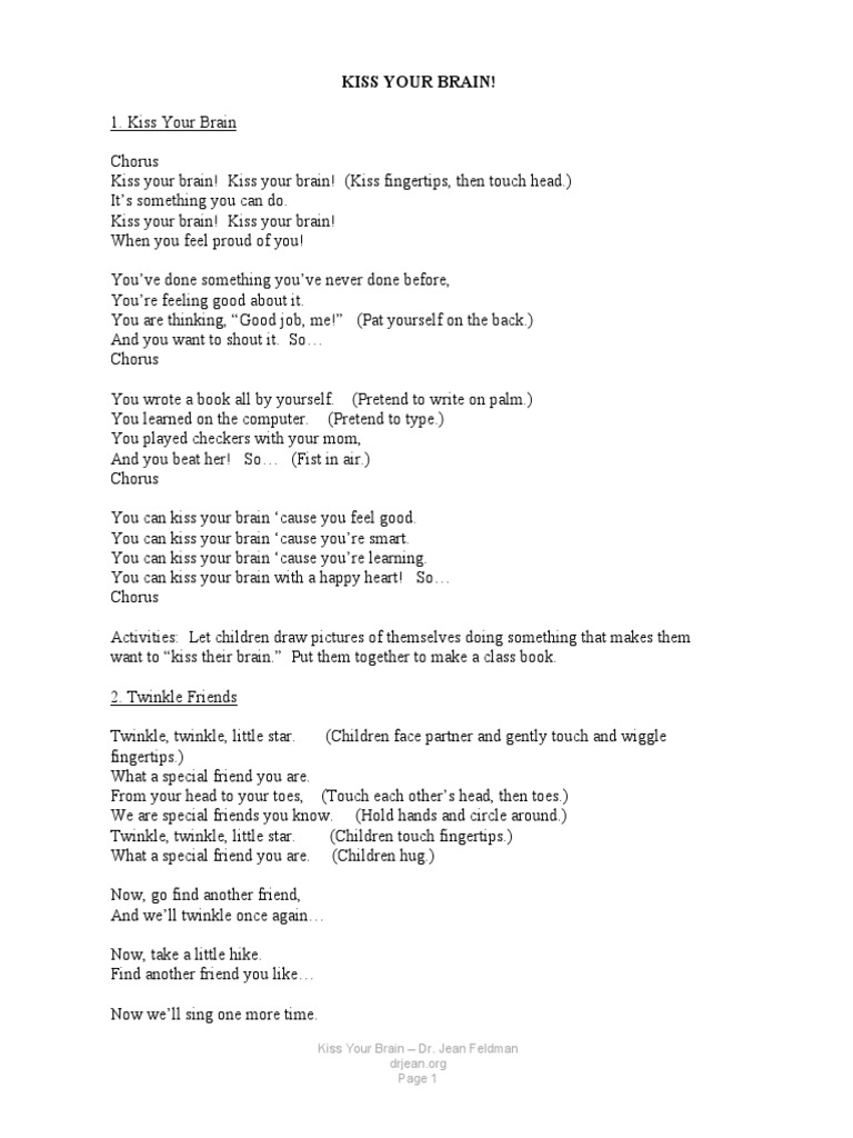 Kiss Your Brain - Dr. Jean Feldman | PDF | Thorax | Senses