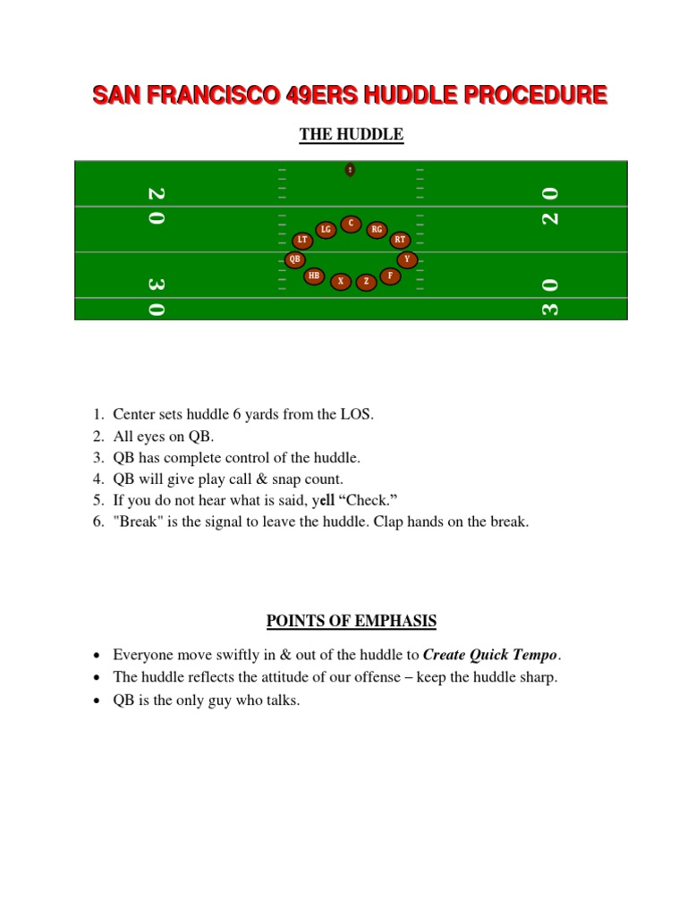 Huddle & Cadence 1 | PDF | Quarterback | Sports Rules And Regulations
