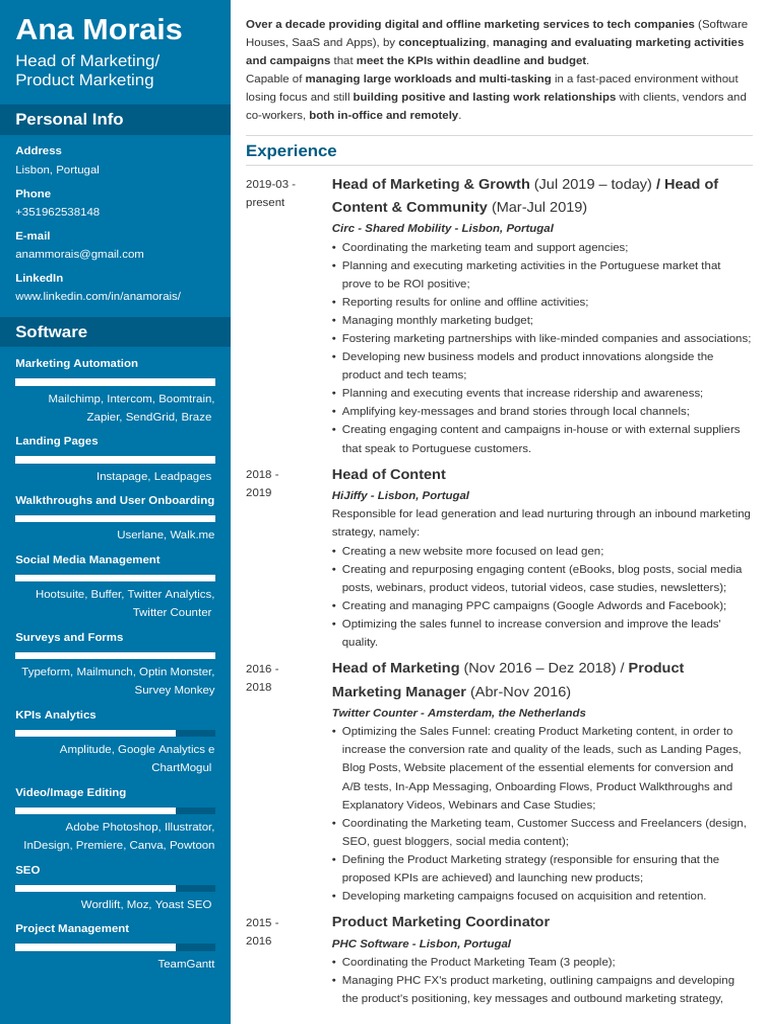 AnaMorais CV2019 | Download Free PDF | Search Engine Optimization | Public Relations