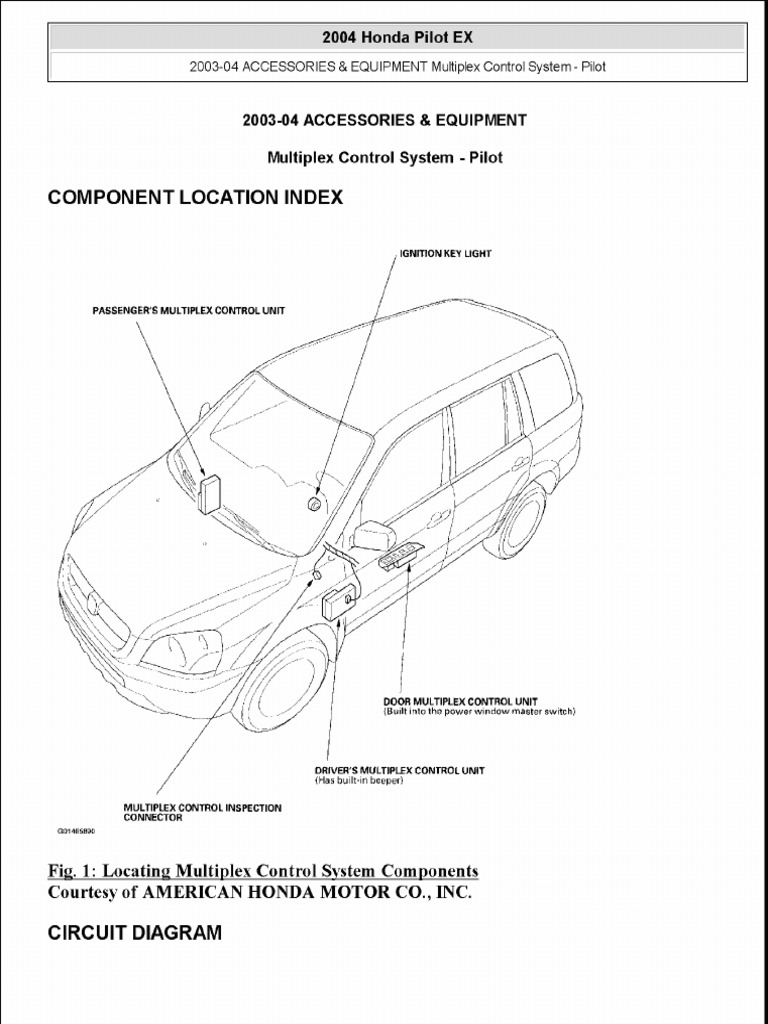 Honda Pilot Window Control Unit