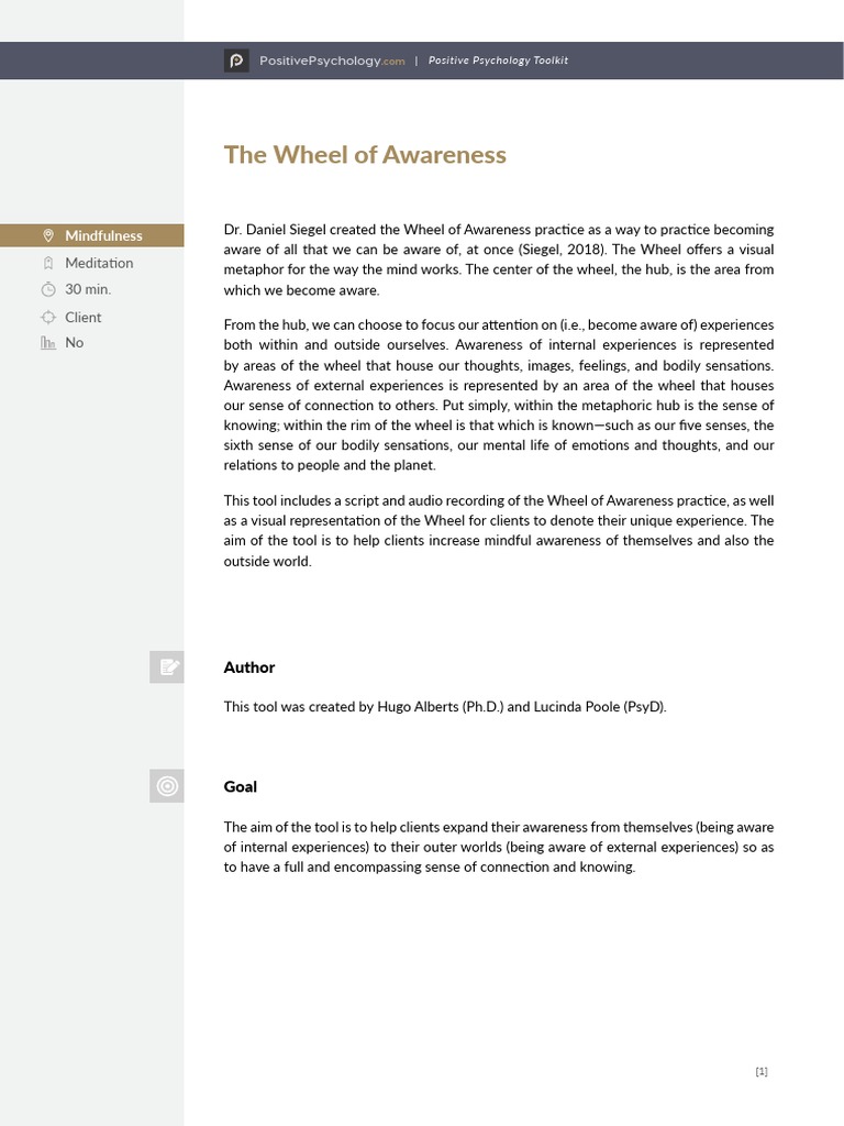 The Wheel of Awareness | PDF | Mindfulness | Awareness